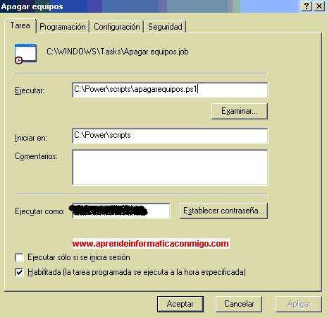 Script Powershell en tareas programadas - Aprende Informatica Conmigo