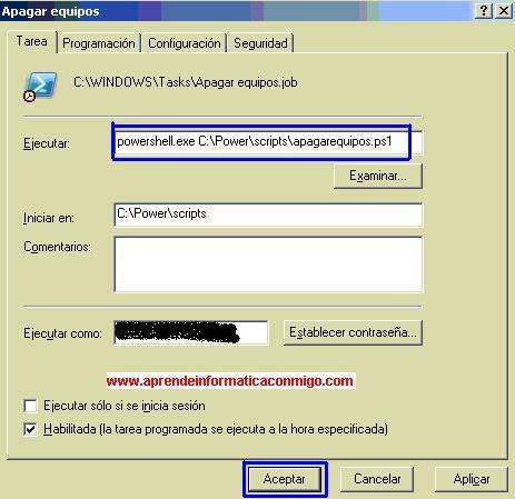 Script Powershell en tareas programadas - Aprende Informatica Conmigo