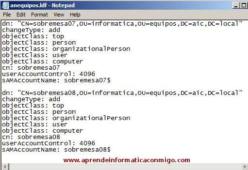 ldifde archivos - Aprende Informatica Conmigo